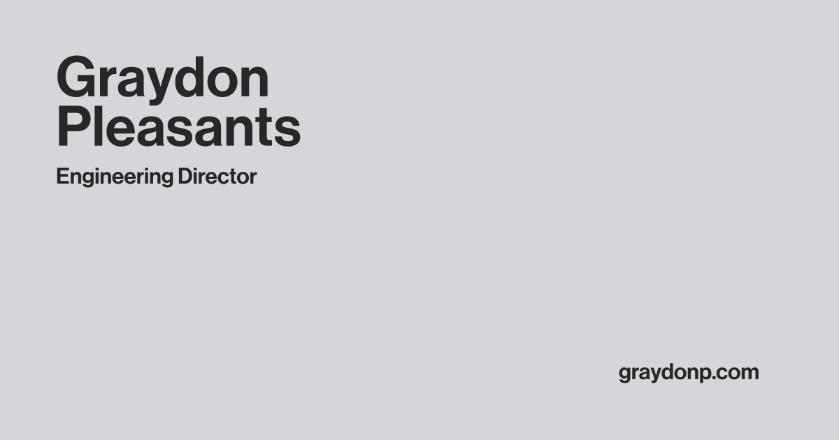 Graydon Pleasants: Engineering Portfolio