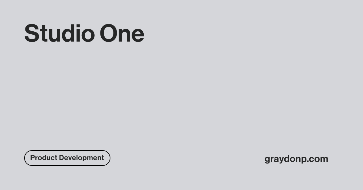 Studio One | Graydon Pleasants: Engineering Portfolio